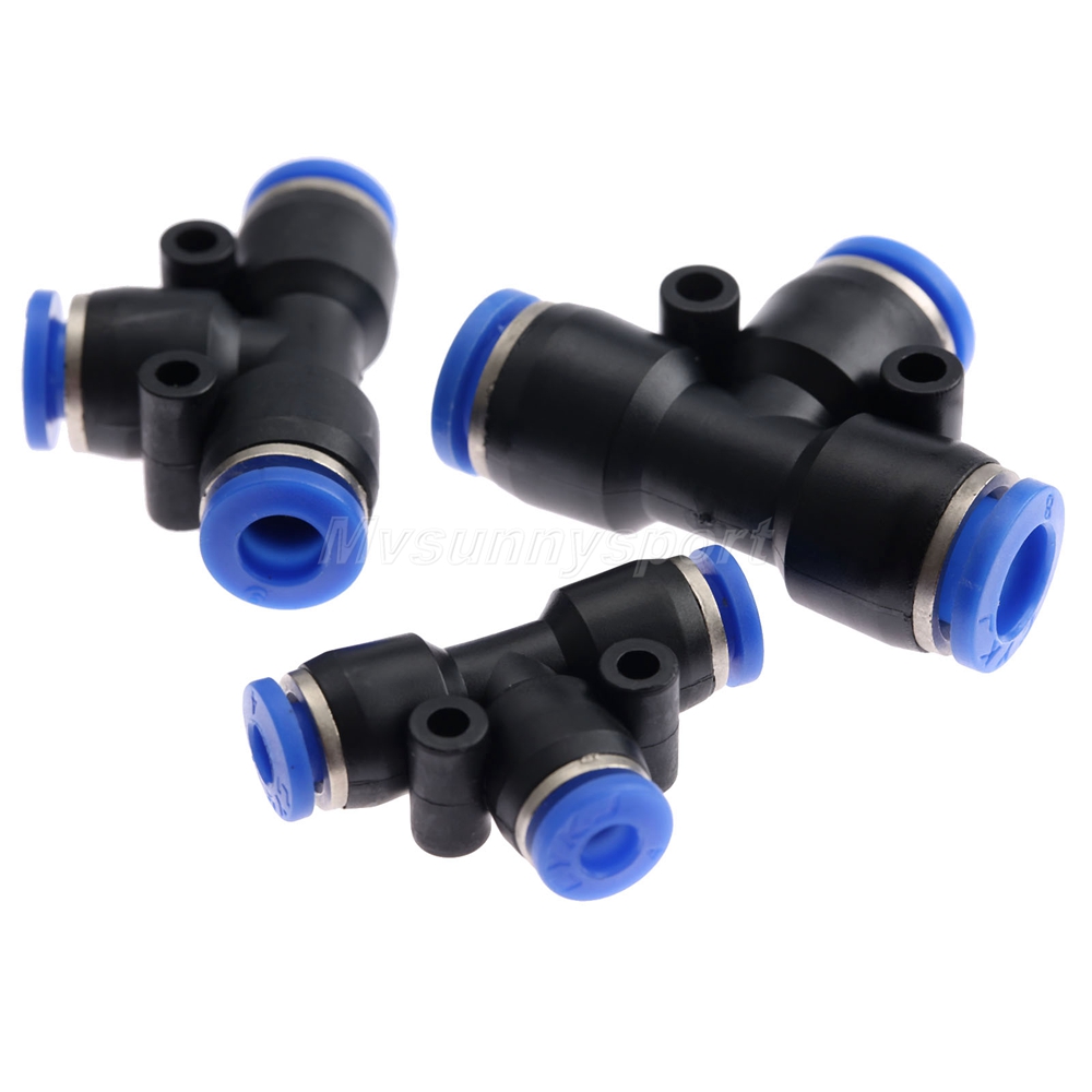 1/5 pcs 3 Way T-junction Pneumatic Fittings Connector for 4mm-16mm Tube ...