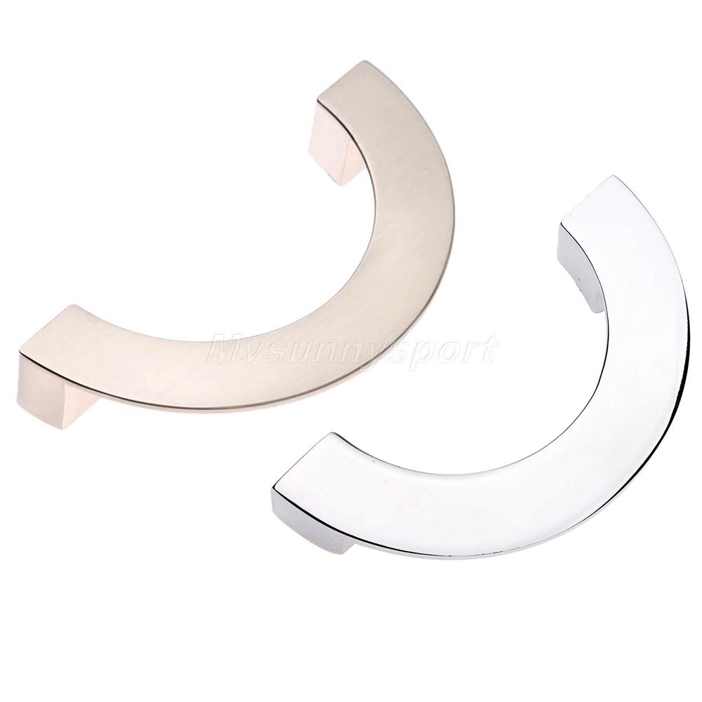 2X Modern Semi-circular Door Pull Handles Cabinet Wardrobe Drawer Knobs ...