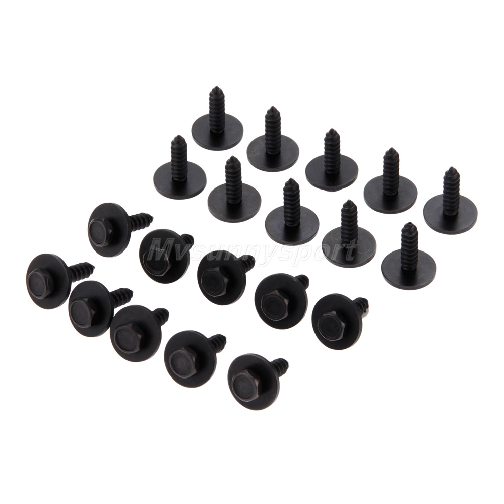 Universal Car Auto Self-Tapping Screws Hex Washer Head 4.8x19mm Black ...