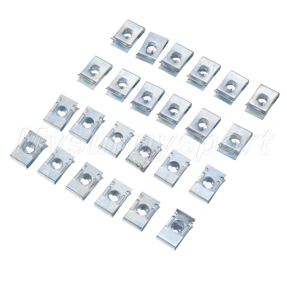 HQ Car Trim Clips U Type Fasteners 6mm Panel Retainers Tapping Screws ...